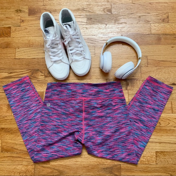Fabletics | Pants & Jumpsuits | Fabletics Pop Pink Stripe Salar Capri ...